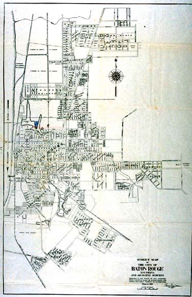 Street Map of the City of Baton Rouge Louisiana and Adjacent Suburbs ...