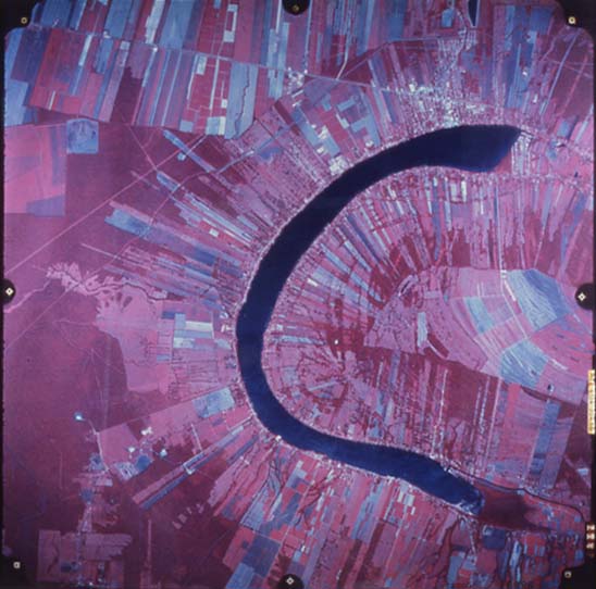 [Satellite infrared photograph of False River, Pointe Coupée Parish ...